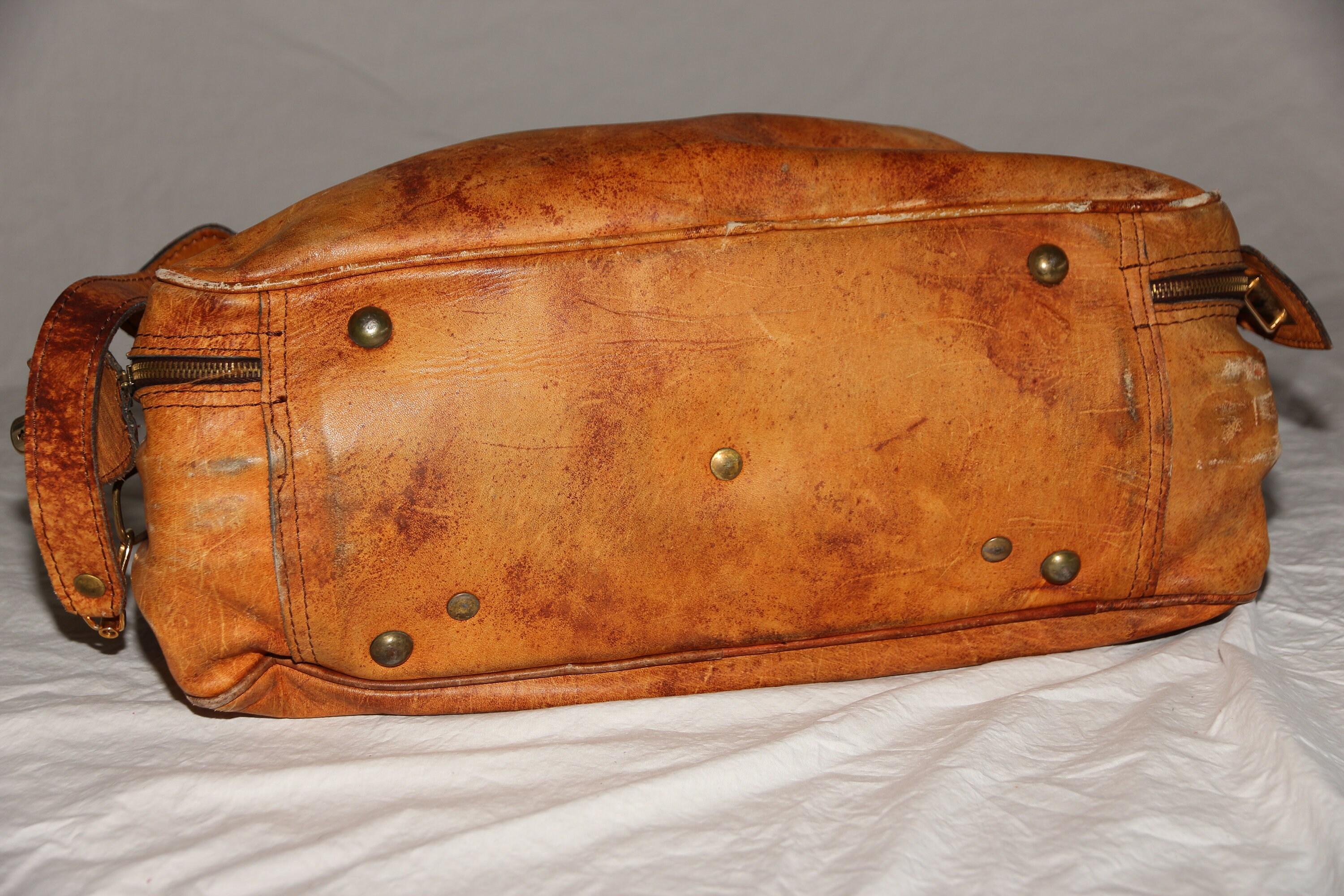 Vintage 1970's Attache Case Handmade Cowhide Leather | Etsy