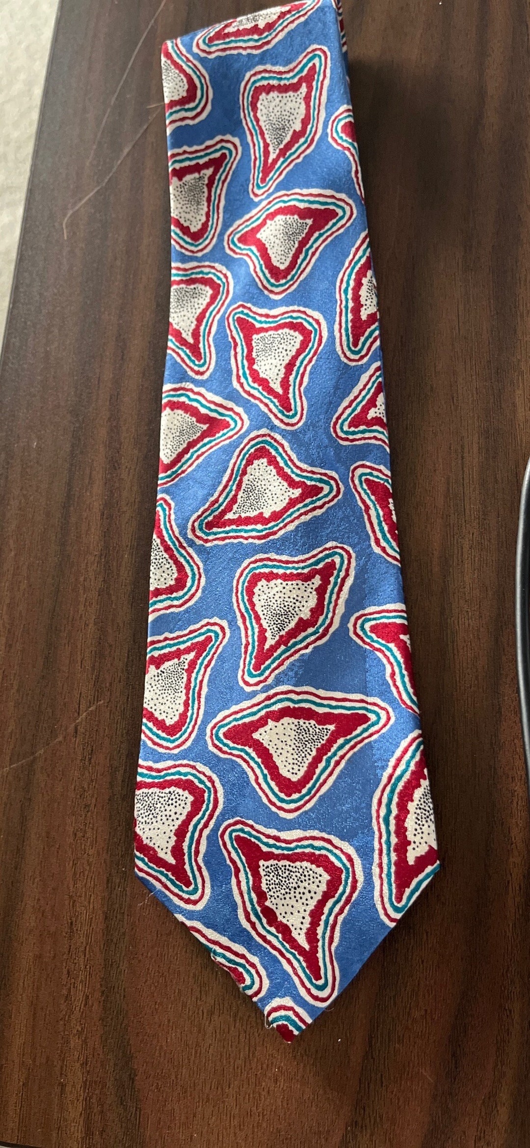Vintage 1980's Lord & Taylor Metropolitan Men's 100% Silk Tie Abstract ...