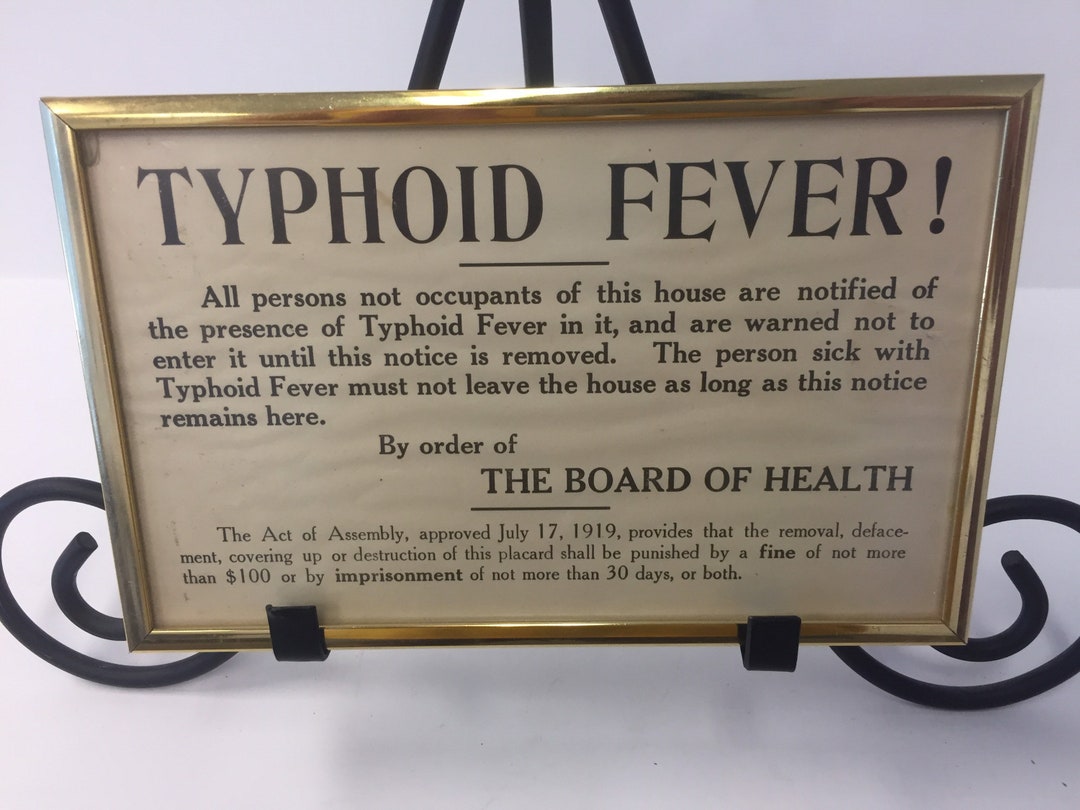 Vtg Medical Historical Sign TYPHOID FEVER Quarantine by the - Etsy