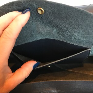 Vintage Black Leather Purse Rectangle Shape Wooden Handles 1970's ...