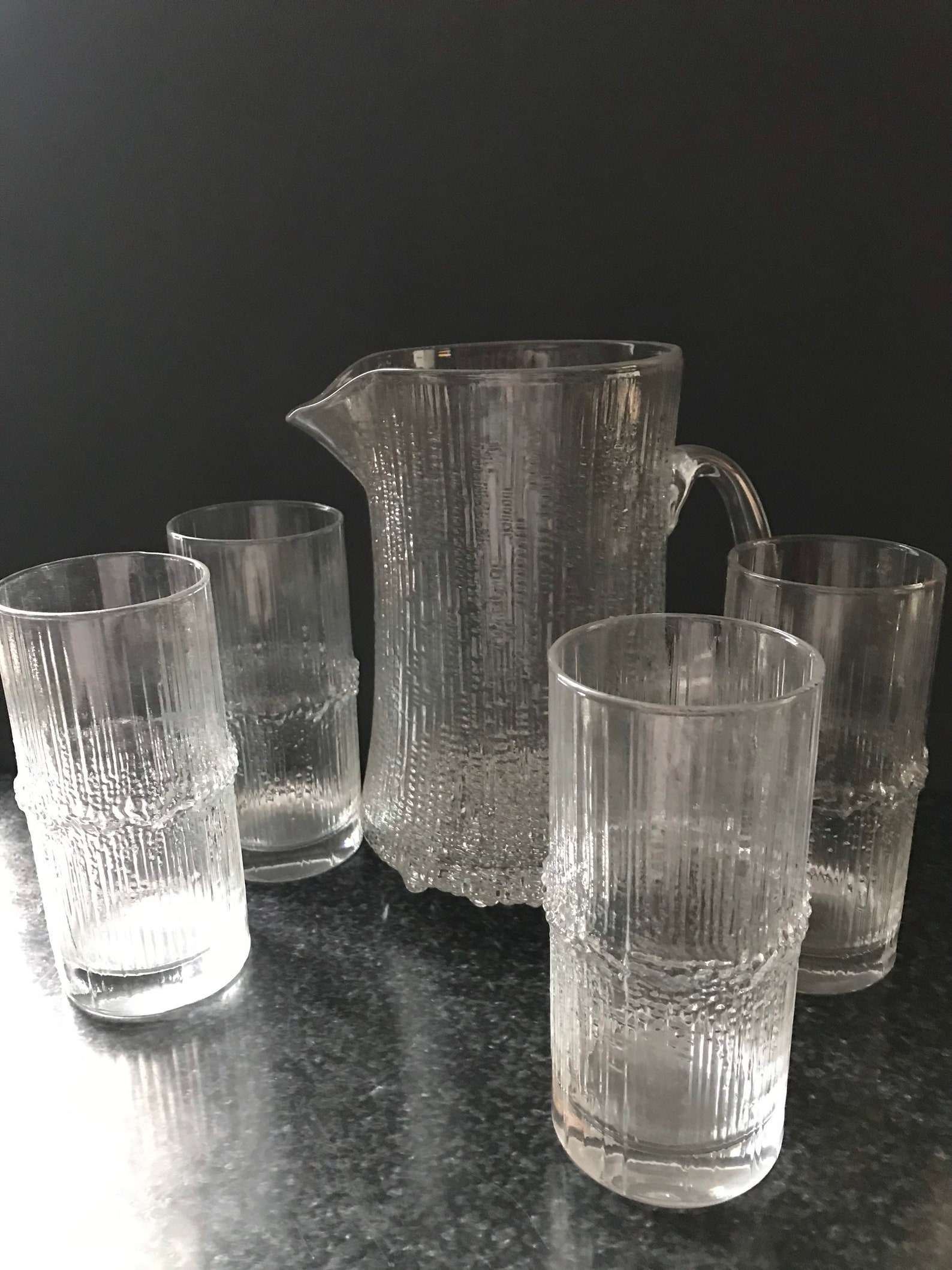 Iittala Iultima Thule Ice Lip Pitcher With Four Water Tumblers - Etsy