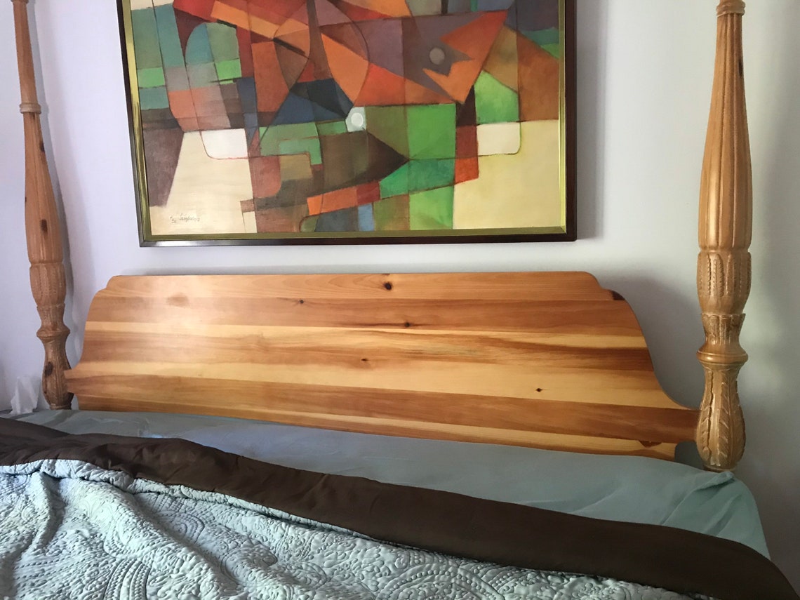 Vintage Hand Carved corn Cob Bed White Pine 4 - Etsy