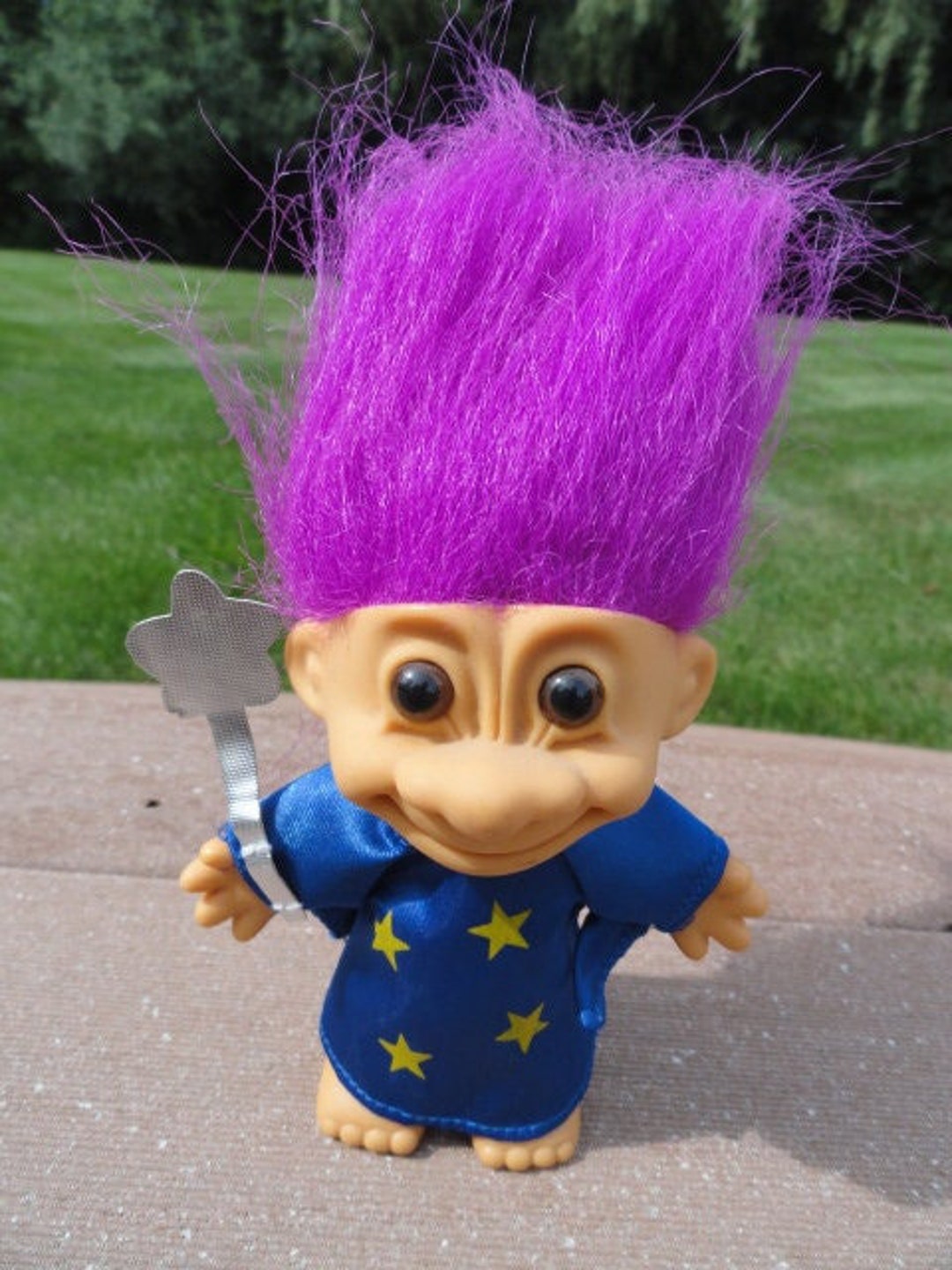 Vtg Russ Berrie & Company Troll Wizard Doll No Hat Magenta - Etsy