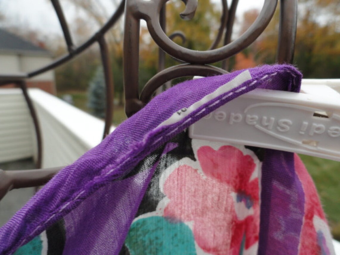 Vintage 1960s Scarf Wrap Floral Pattern All Silk Handmade | Etsy