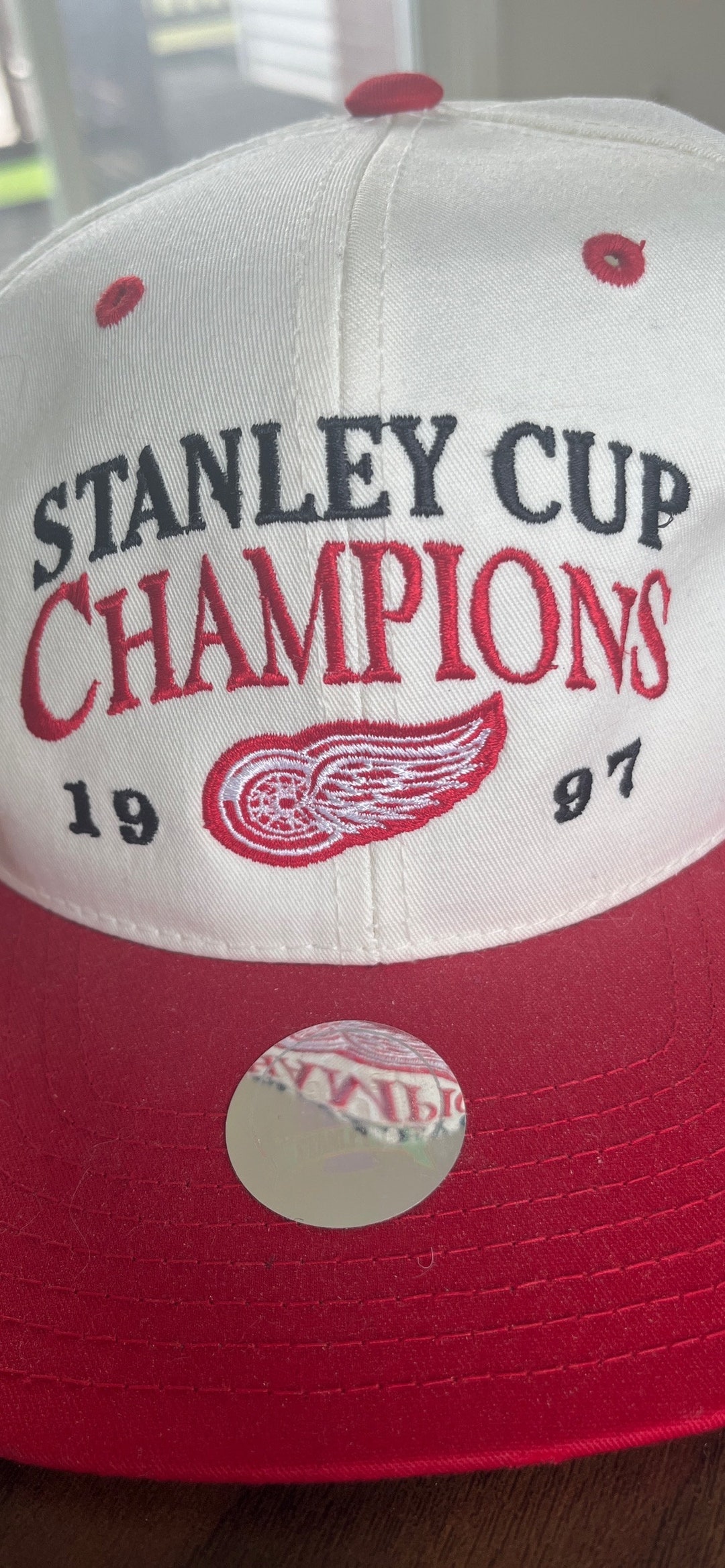 Vintage 1997 Red Wings Stanley Cup Snapback Cap Hat Twins Enterprise ...