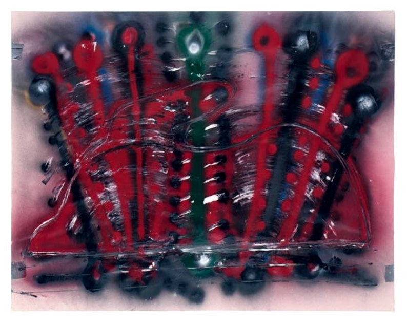 Vtg 1980's Art Michael Luchs Paint and Tape on Paper - Etsy