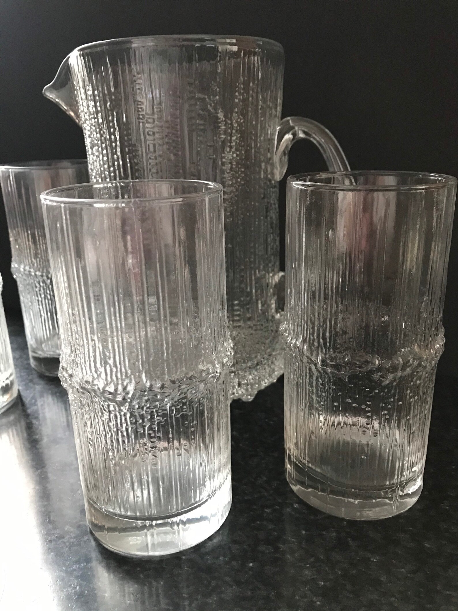 Iittala Iultima Thule Ice Lip Pitcher With Four Water Tumblers - Etsy