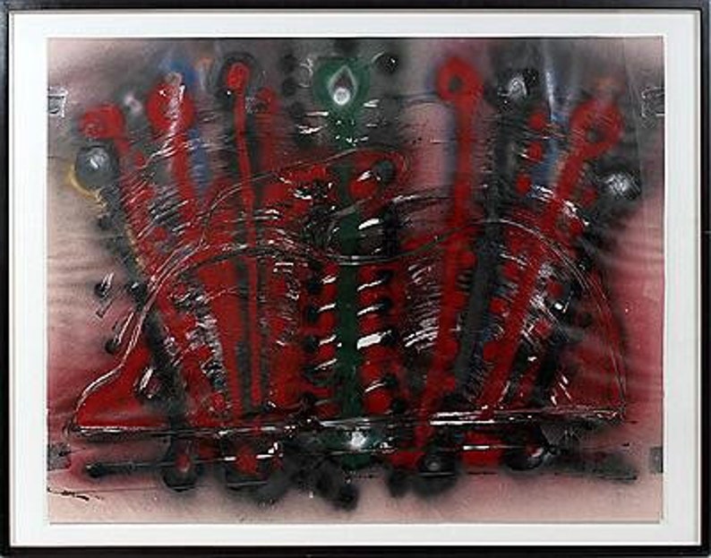 Vtg 1980's Art Michael Luchs Paint and Tape on Paper - Etsy