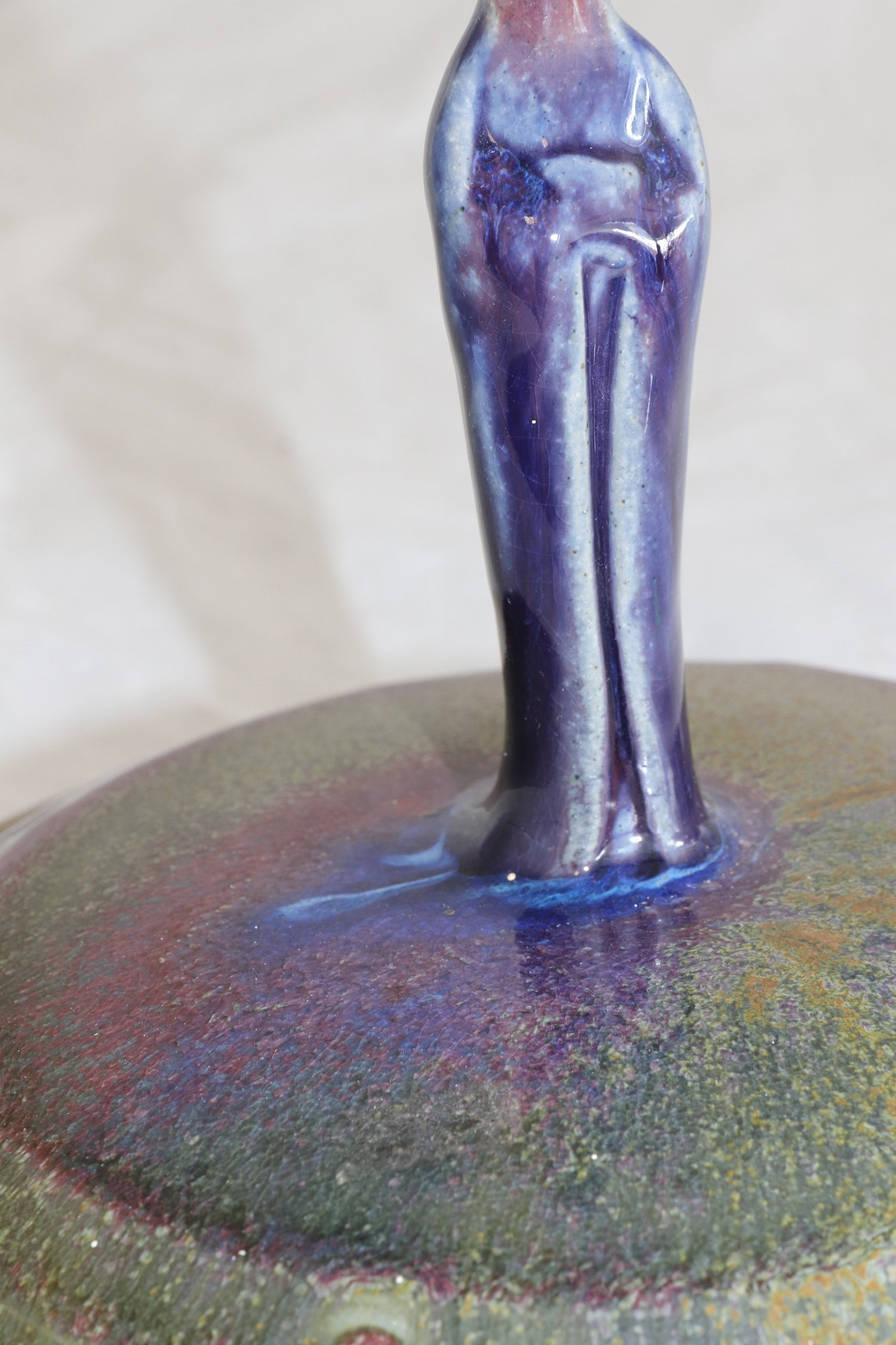 Vintage Grey Alien Handmade Art Pottery Blue Glaze Ceramic | Etsy