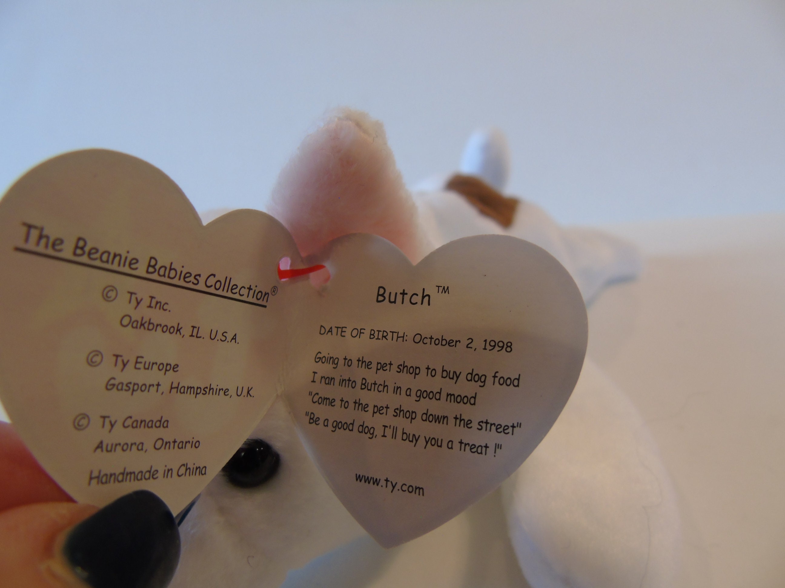 Ty Beanie Babies Butch the Dog Birth Date October 2 1998 No - Etsy