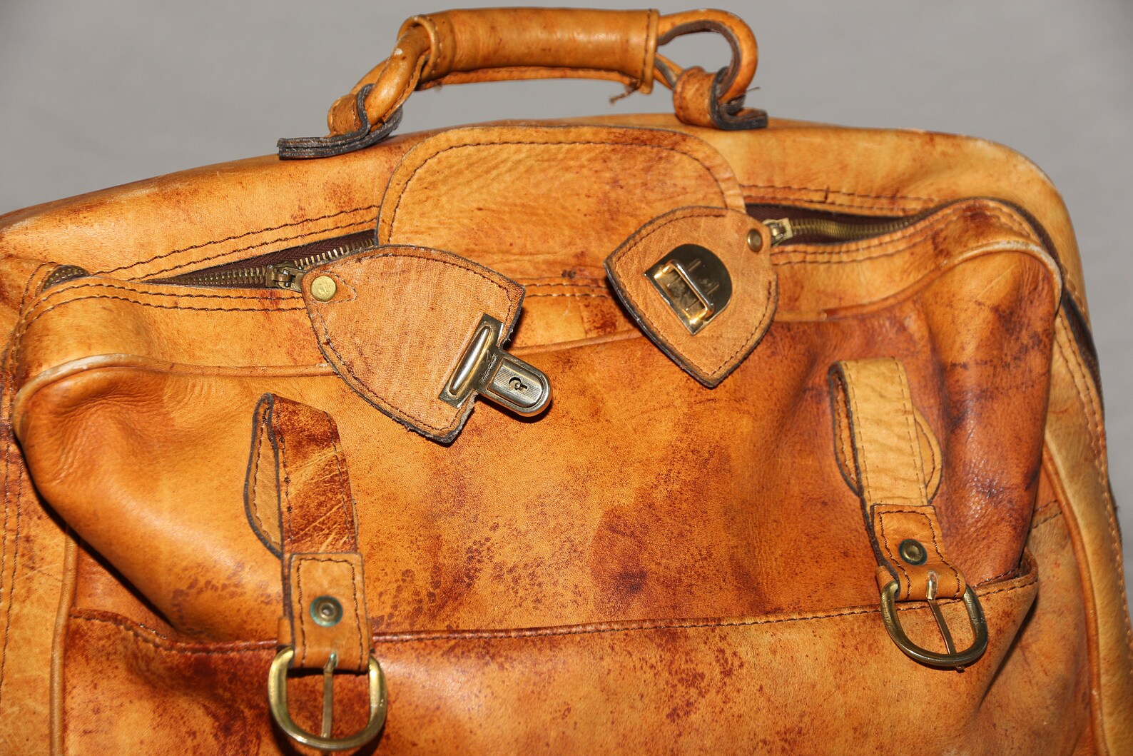 Vintage 1970's Attache Case Handmade Cowhide Leather - Etsy