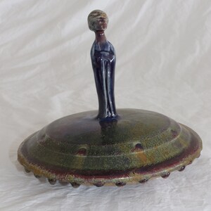Vintage Grey Alien Handmade Art Pottery Blue Glaze Ceramic - Etsy