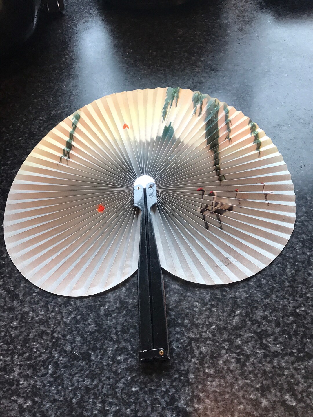 Vintage Hand Fan mit Bevy von Schwänen mit hängenden Moos - Etsy Österreich