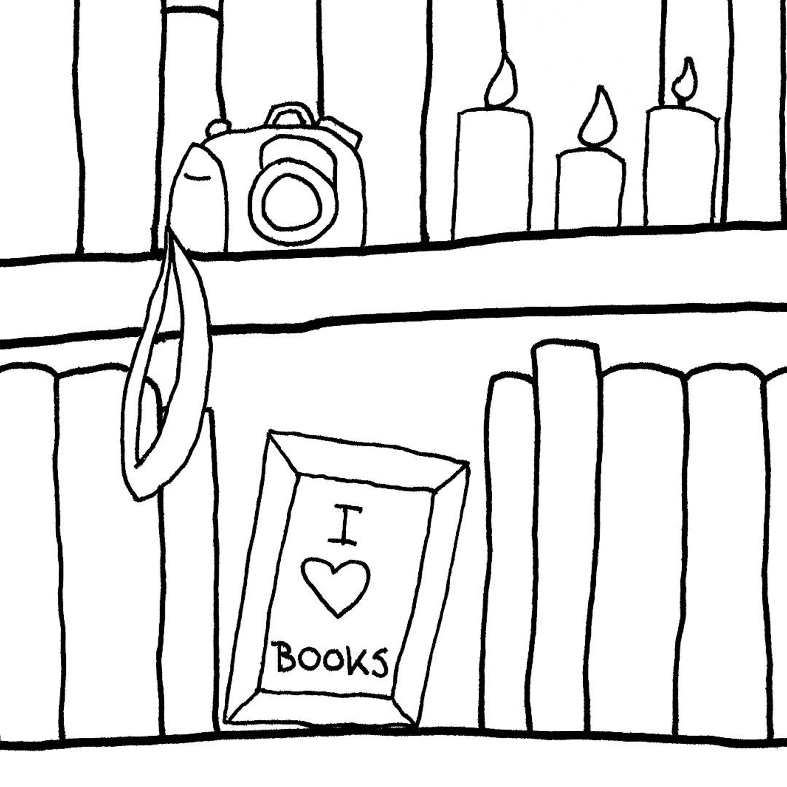 PRINTABLE the Perfect Reading Shelf Coloring Page Instant - Etsy