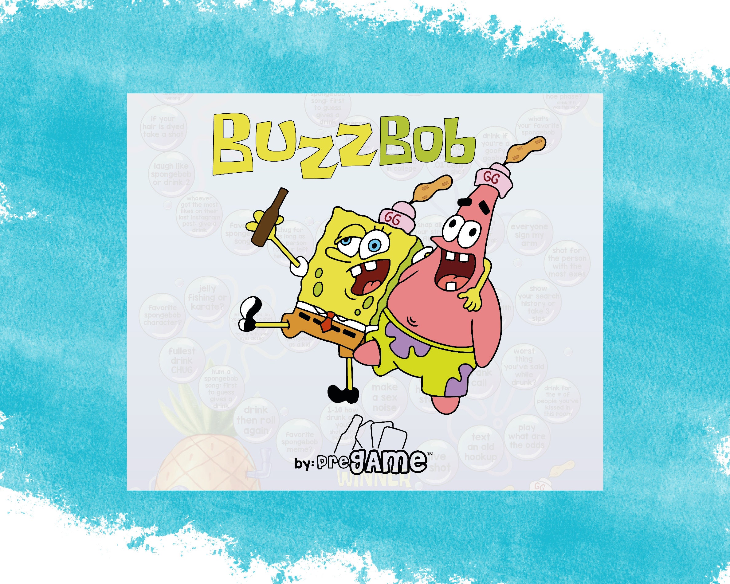 BUZZBOB A Spongebob Drinking Game - Etsy