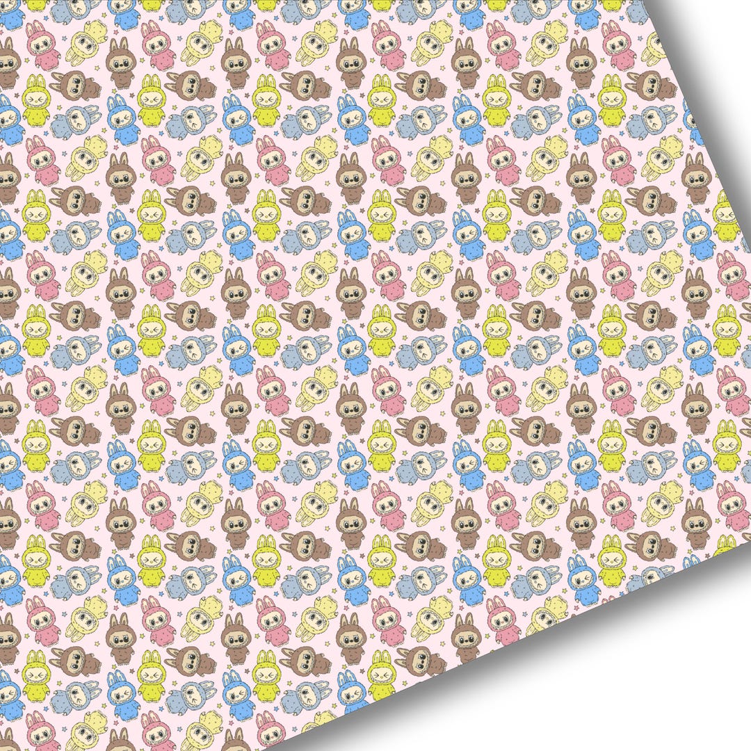 Faux Leather-printed Faux Leather Sheet-vegan Faux Leather-labubu Doll ...