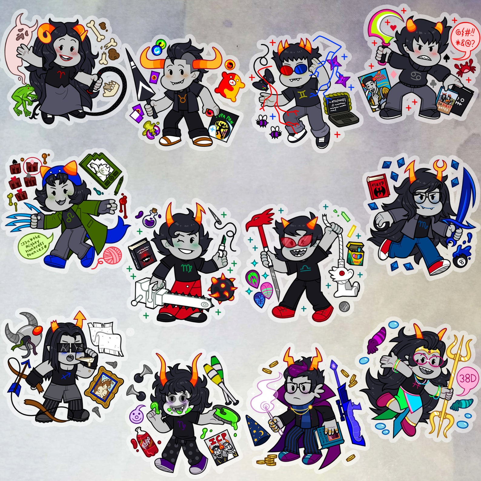 Homestuck Beta Trolls 2 Inch Double Sided Charms - Etsy