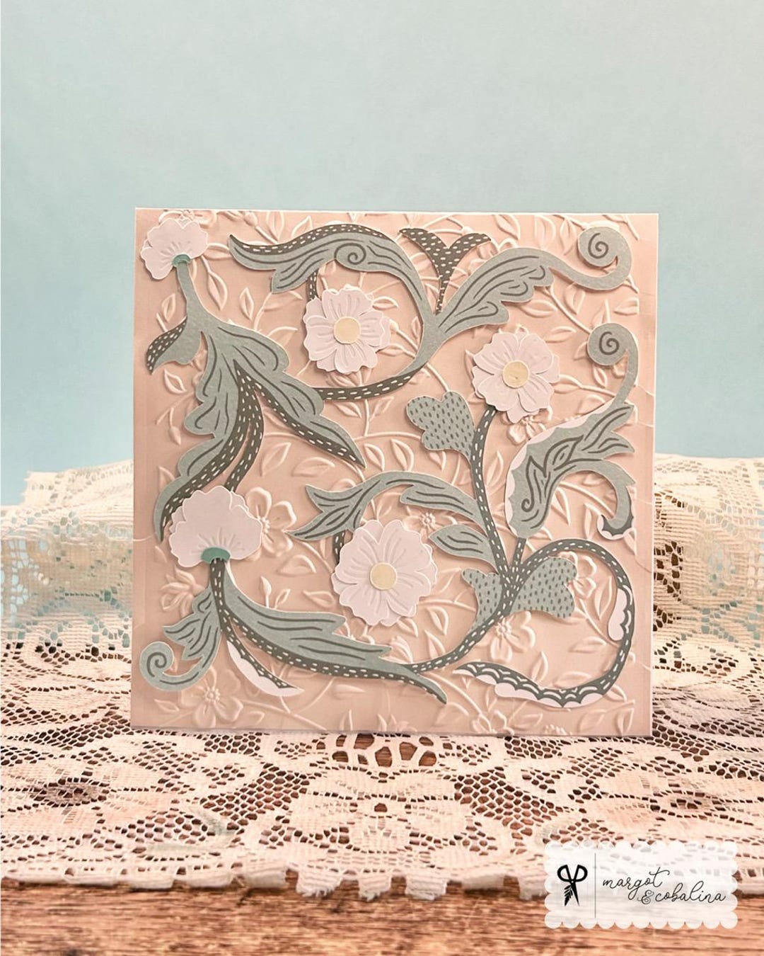 Embossed Papercut Floral Greeting Card - Etsy