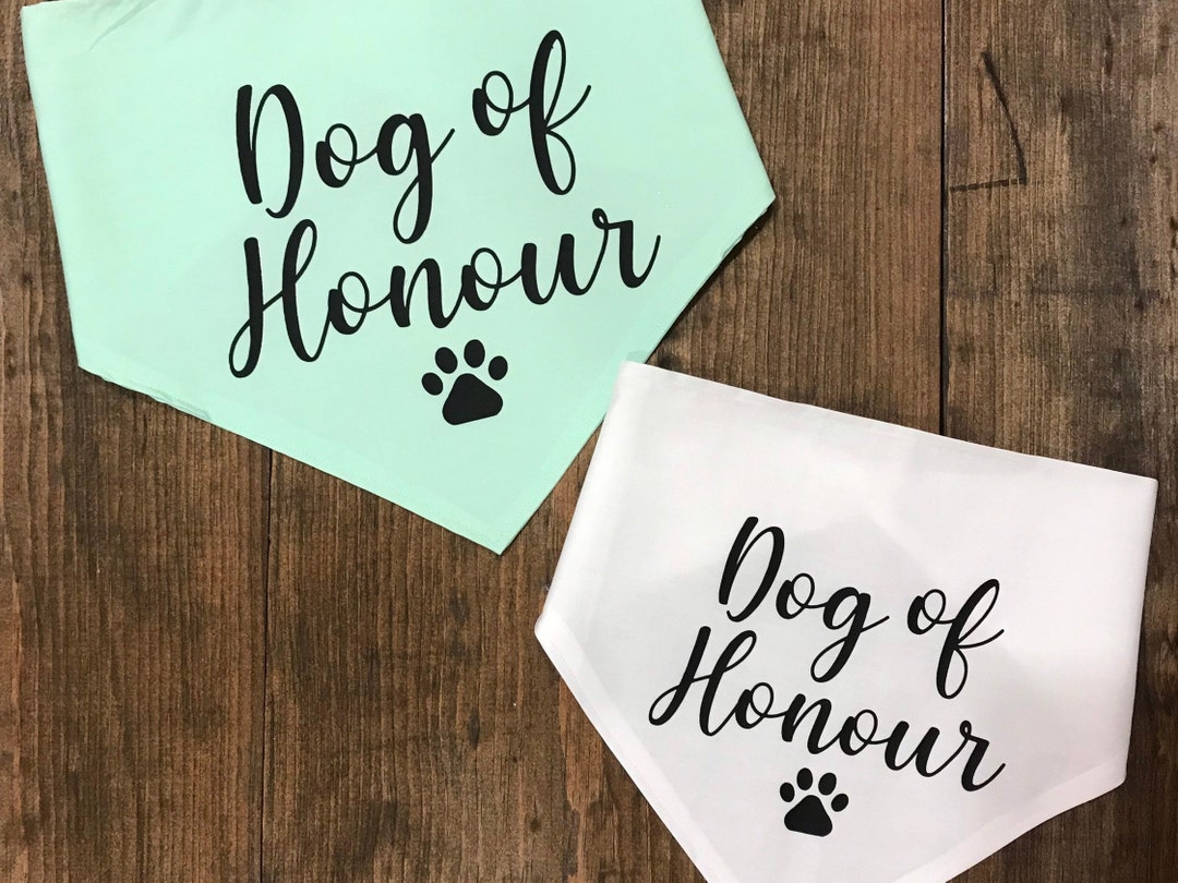 Dog of Honour Calligraphy Script Dog of Honor Dog Wedding Bandana ...