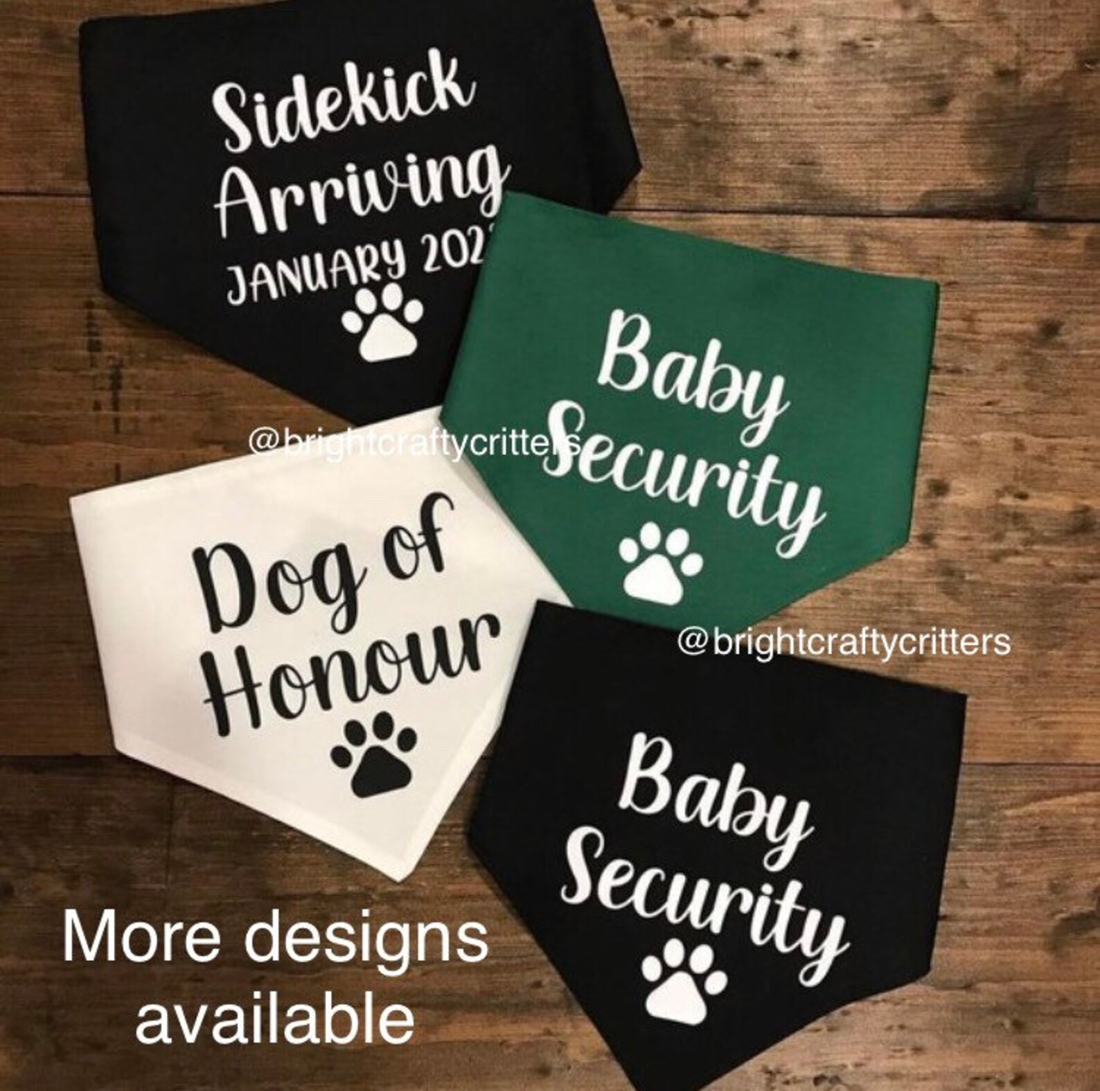 Baby Security Dog Bandana: Pregnancy Announcement, 20+ Colours - Etsy ...
