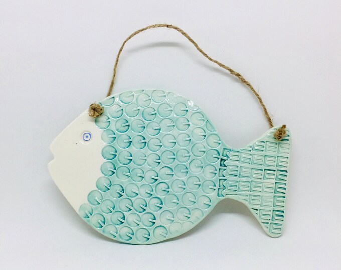 Handmade Ceramic Fish Wall Hanging Decoration Garden - Etsy