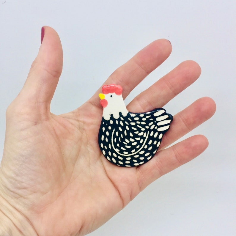 Hen Brooch Handmade Hen Ceramic Brooch Ceramic Jewellery | Etsy