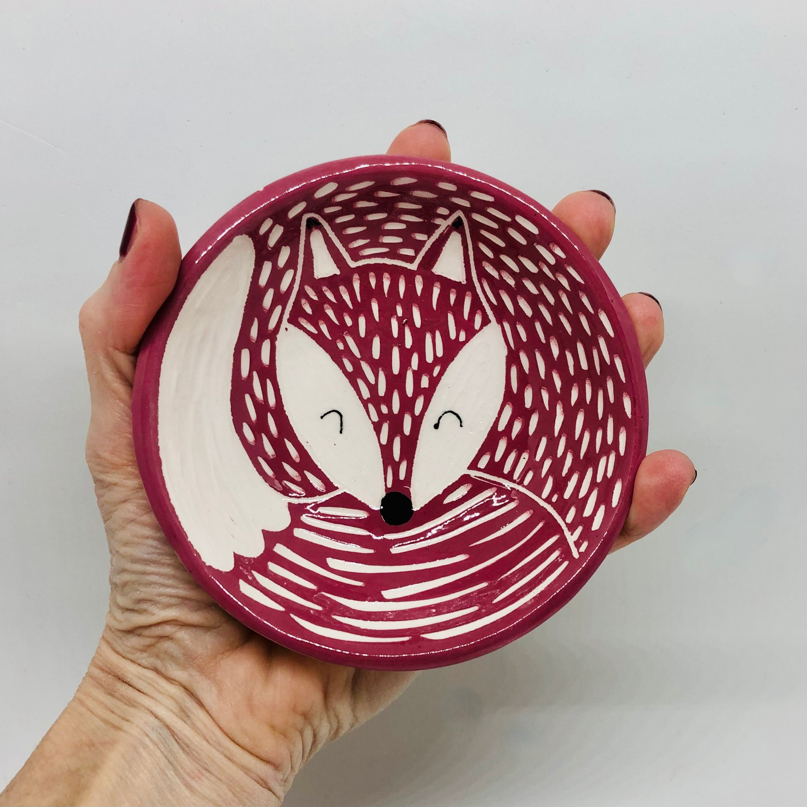 Handmade Ceramic Sleeping Fox Bowl Hand Painted Fox Dish - Etsy UK
