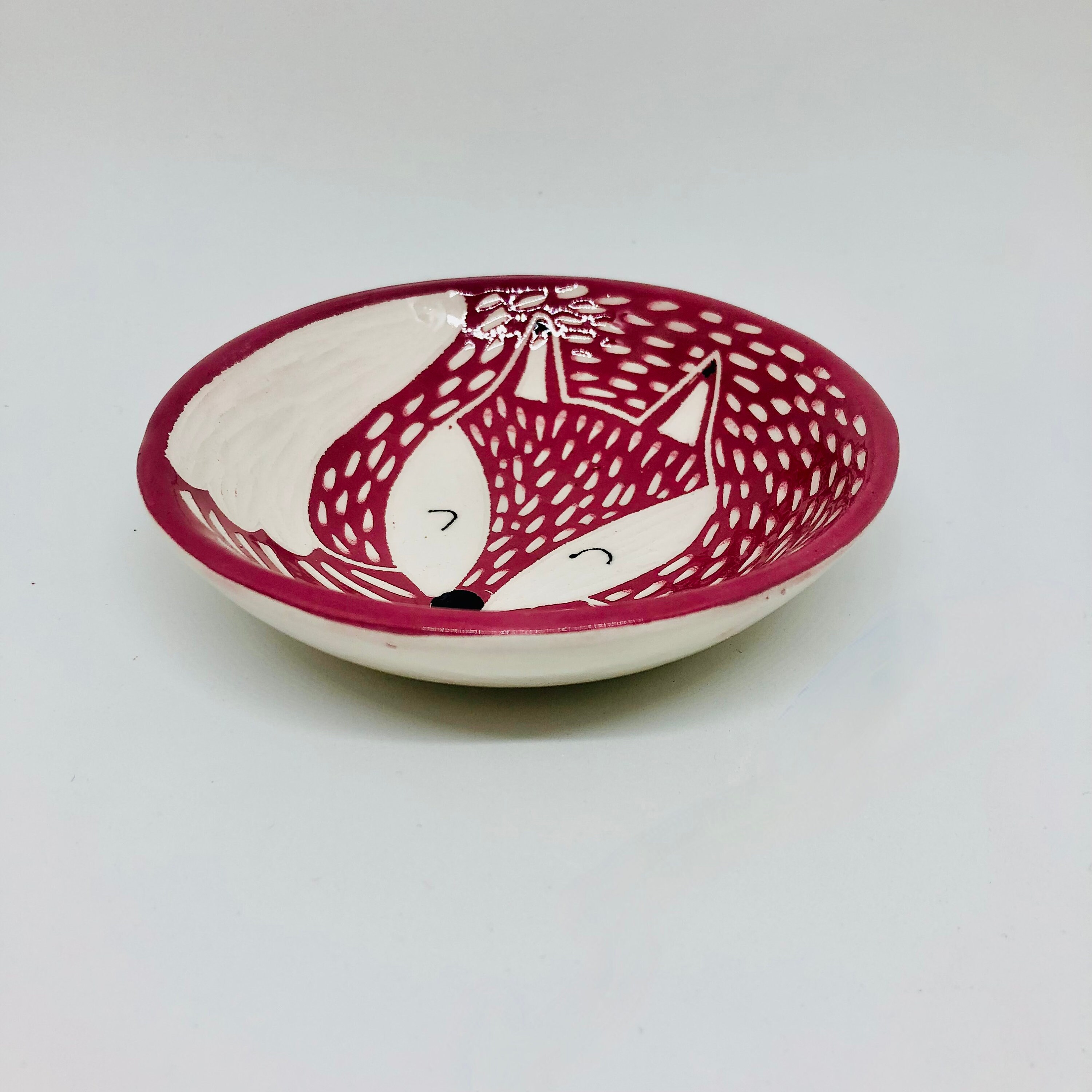 Handmade Ceramic Sleeping Fox Bowl Hand Painted Fox Dish - Etsy UK