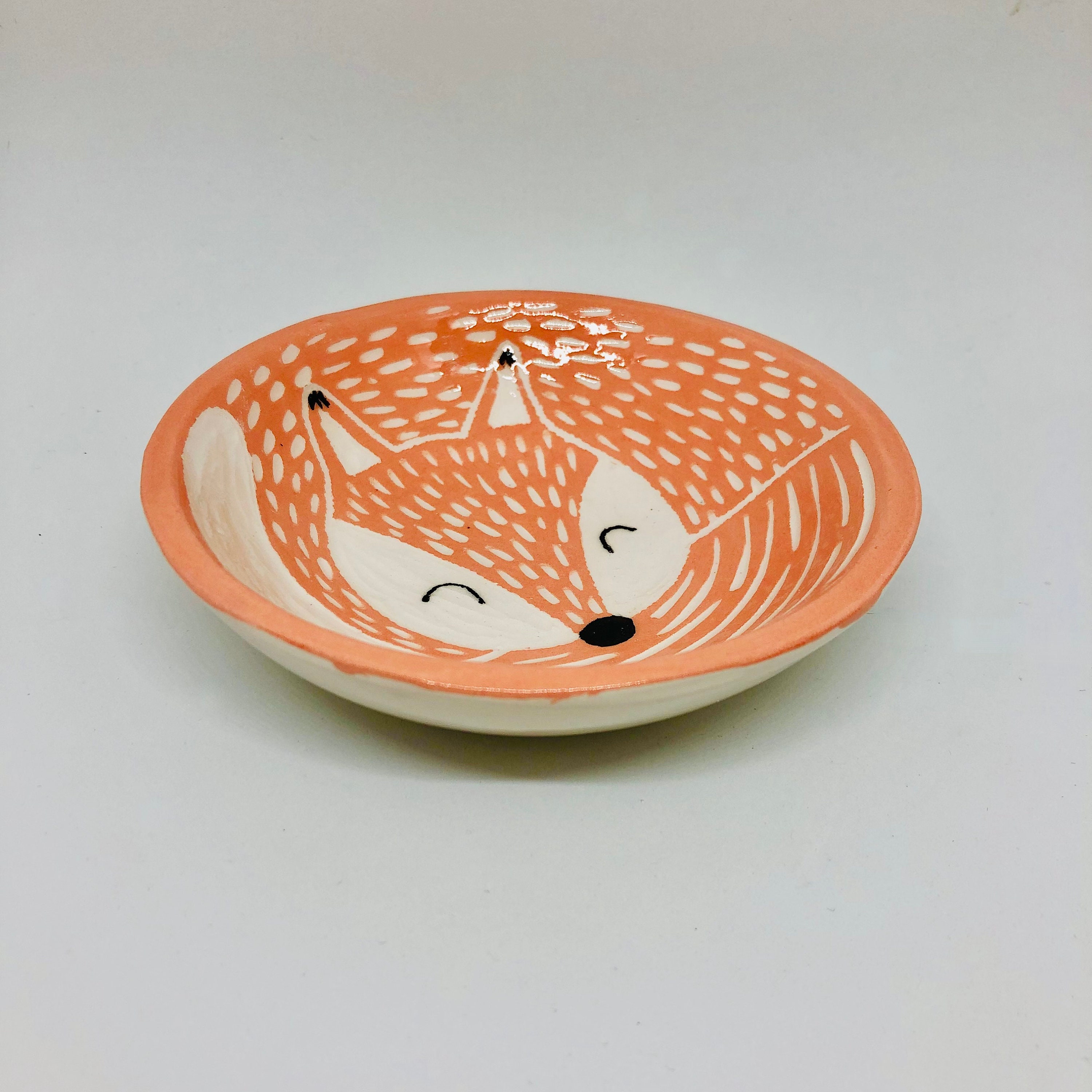 Handmade Ceramic Sleeping Fox Bowl Hand Painted Fox Dish - Etsy UK