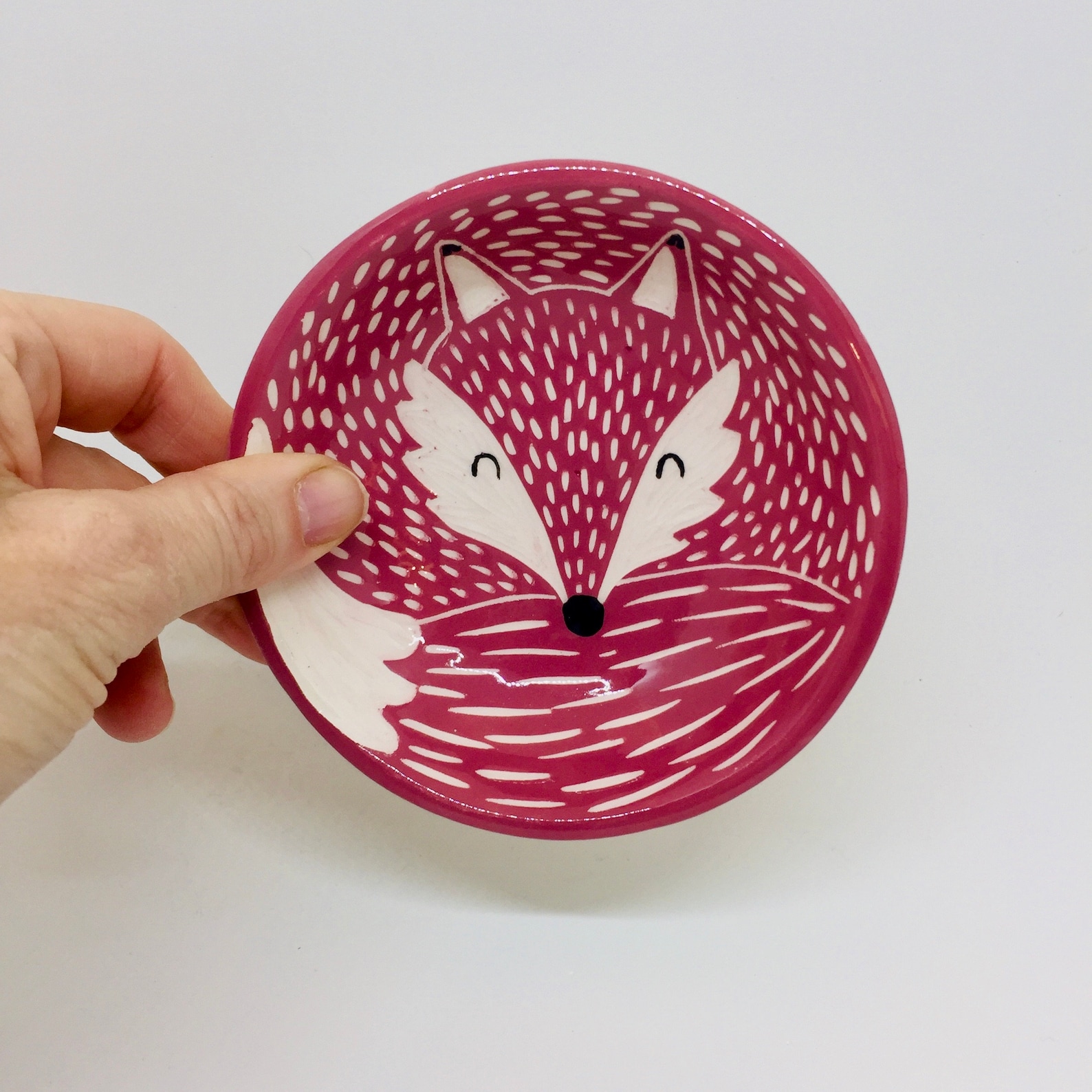 Handmade Ceramic Sleeping Fox Bowl Hand Painted Fox Dish | Etsy