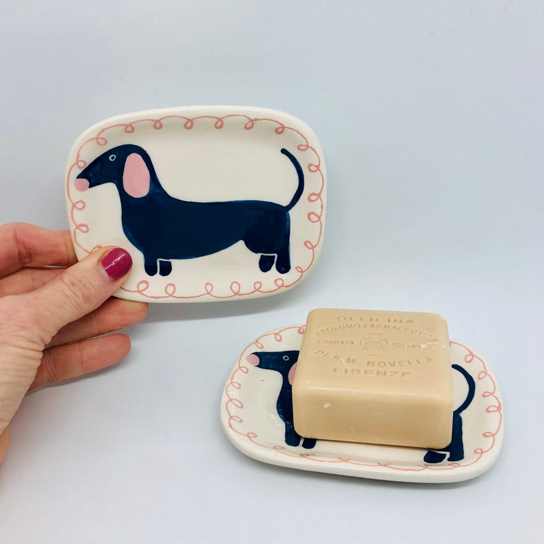 Handmade Ceramic Dog Soap Dish Hand Painted Soap Dish | Etsy