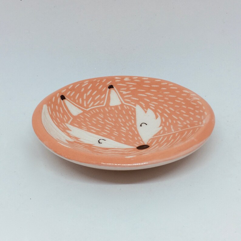 Handmade Ceramic Sleeping Fox Bowl Hand Painted Fox Dish | Etsy