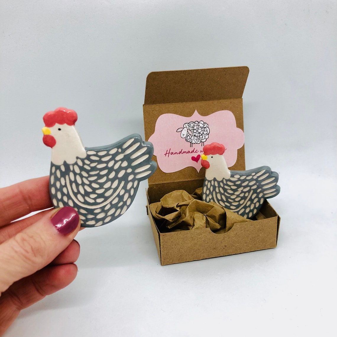 Hen Brooch Handmade Hen Ceramic Brooch Ceramic Jewellery - Etsy