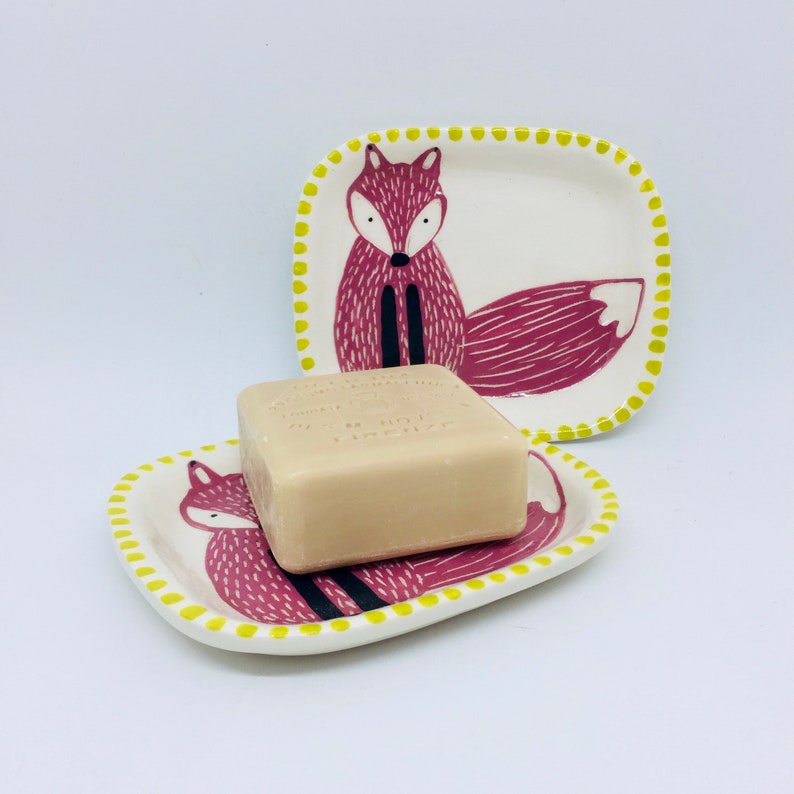 Handmade Ceramic Fox Soap Dish Hand Painted Soap Dish | Etsy