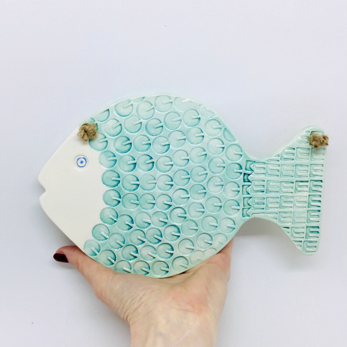 Handmade Ceramic Fish Wall Hanging Decoration Garden | Etsy