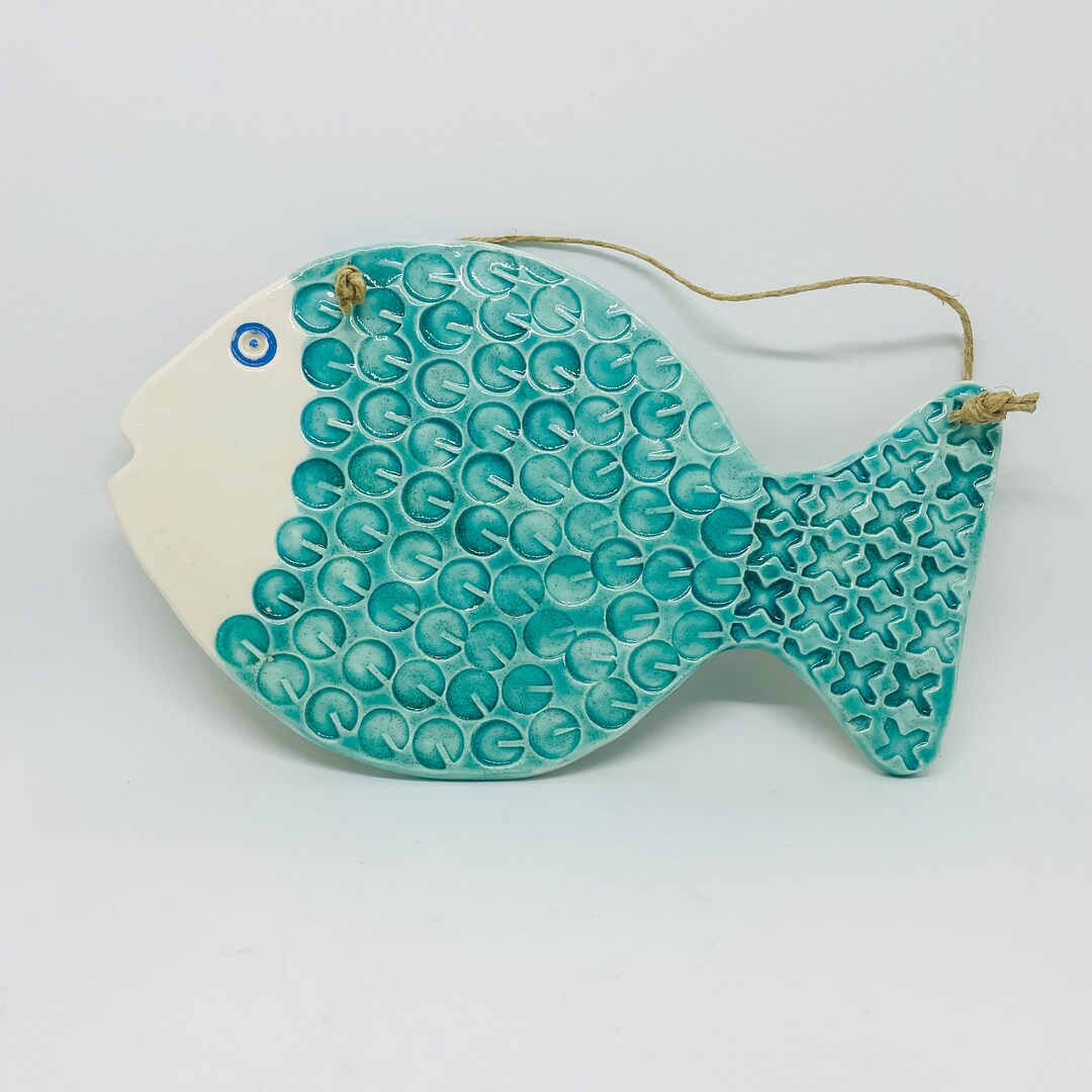 Handmade Ceramic Fish Wall Hanging Decoration Garden - Etsy