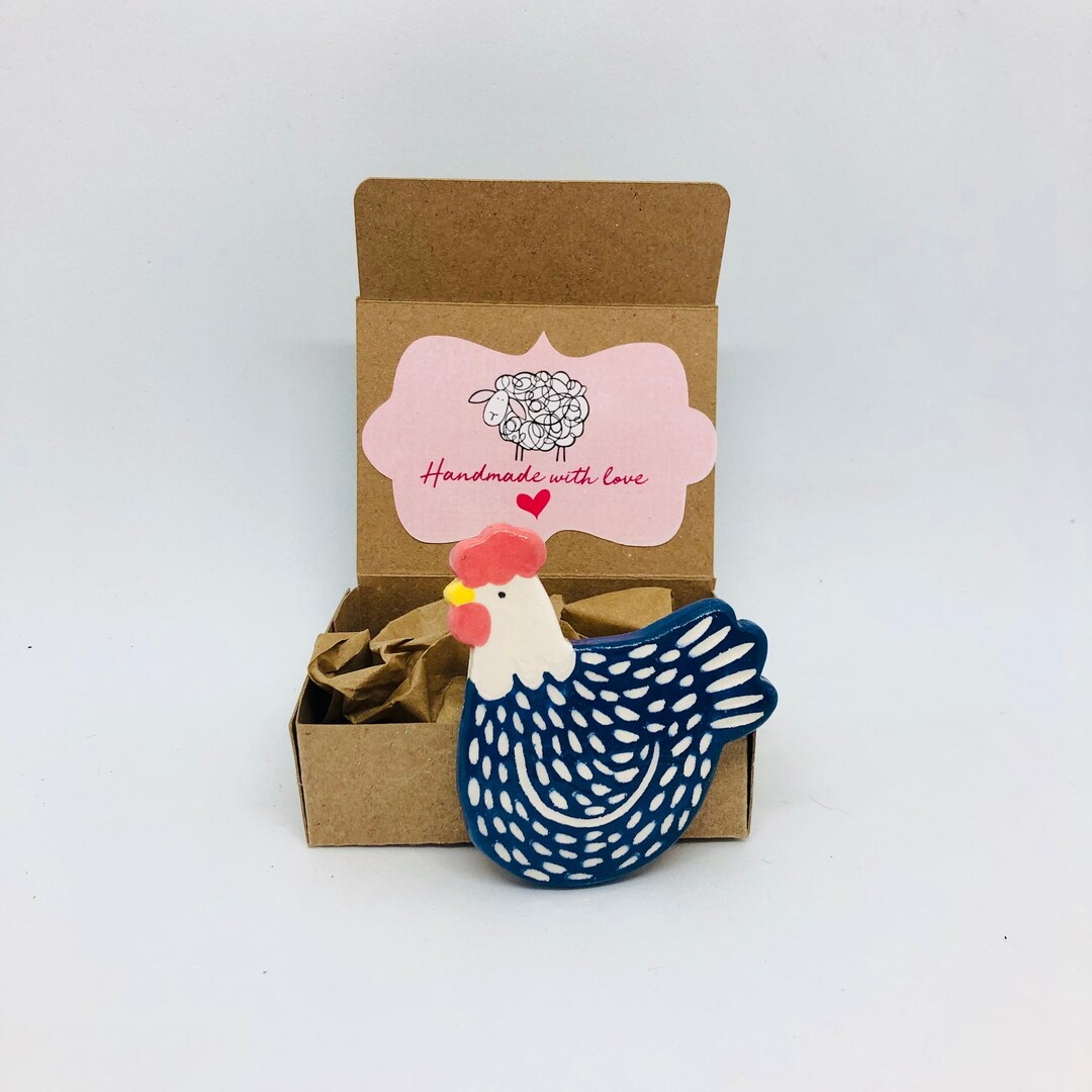 Hen Brooch, Handmade Hen Ceramic Brooch, Ceramic Jewellery, Handmade ...
