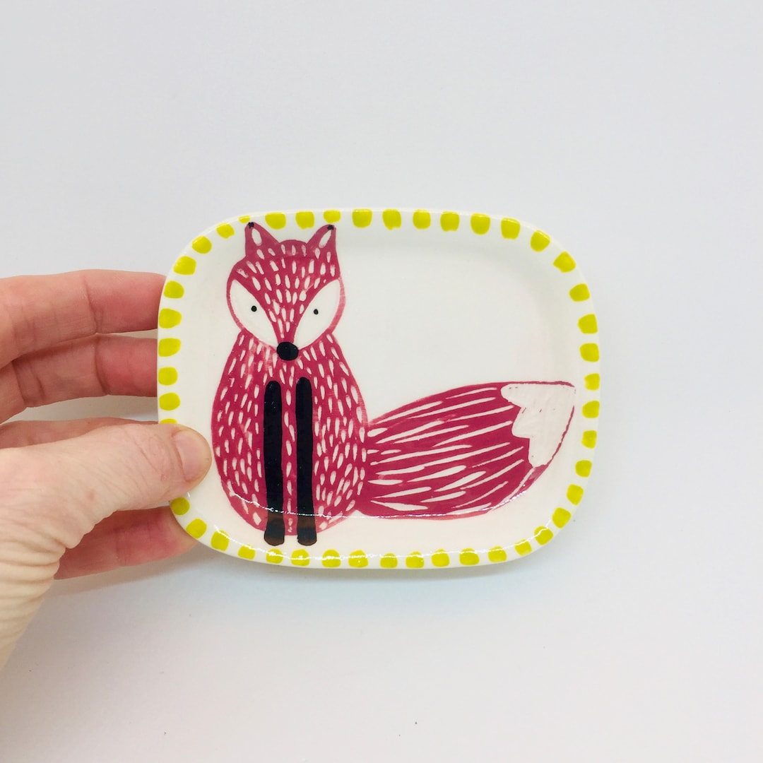 Handmade Ceramic Fox Soap Dish, Hand Painted Soap Dish, Bathroom ...