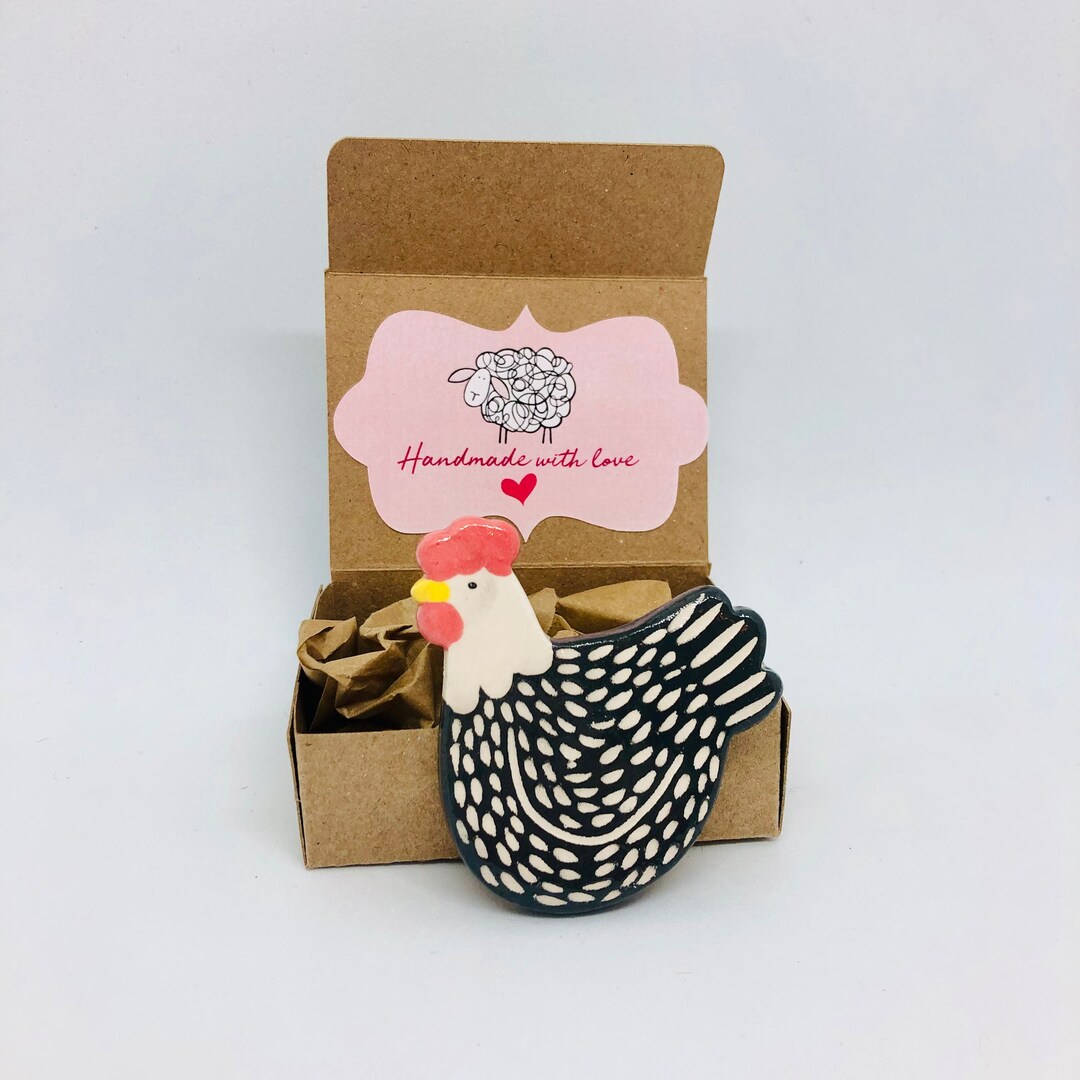 Hen Brooch Handmade Hen Ceramic Brooch Ceramic Jewellery - Etsy