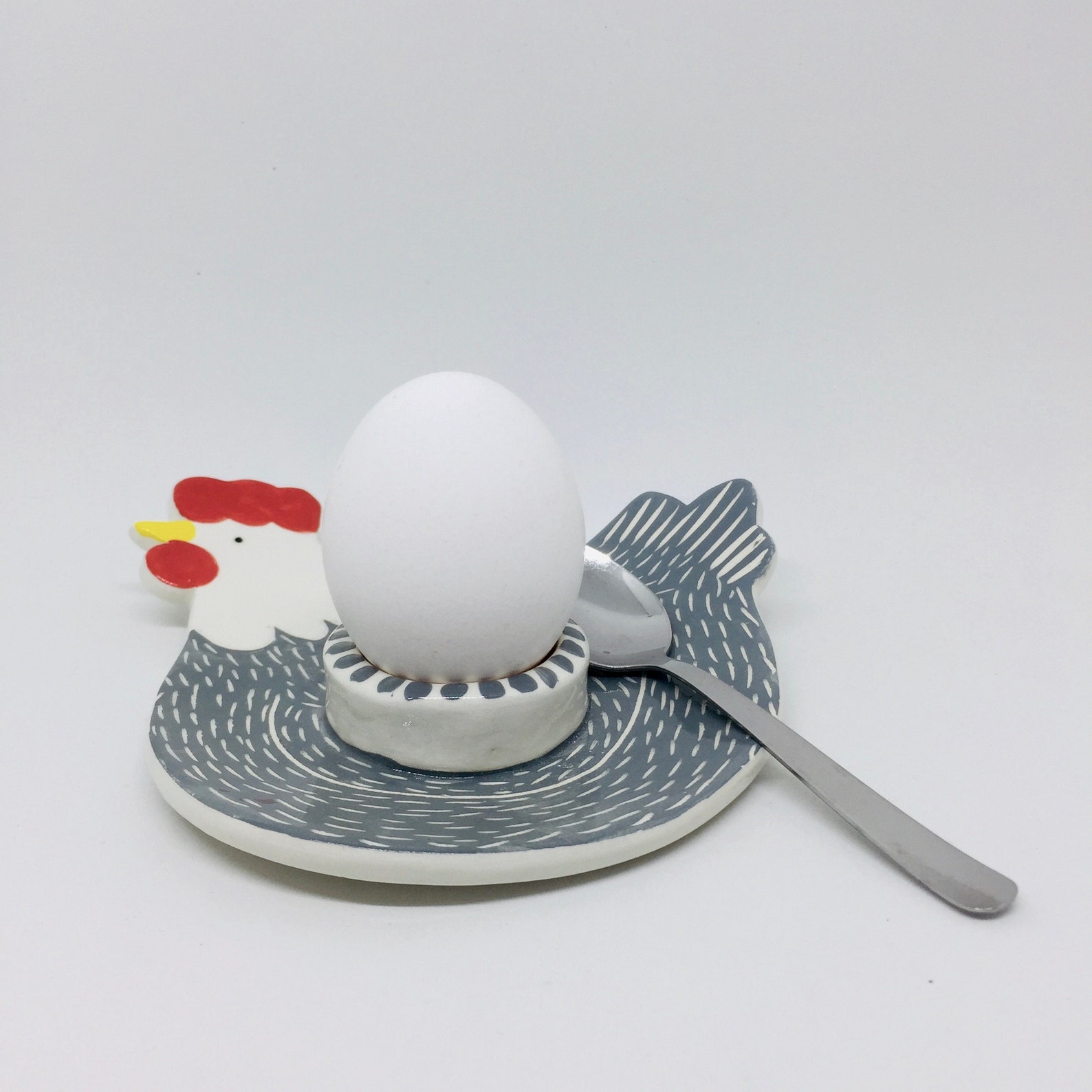 Handmade Ceramic Hen Shaped Egg Cup Hand Painted Egg Cup | Etsy