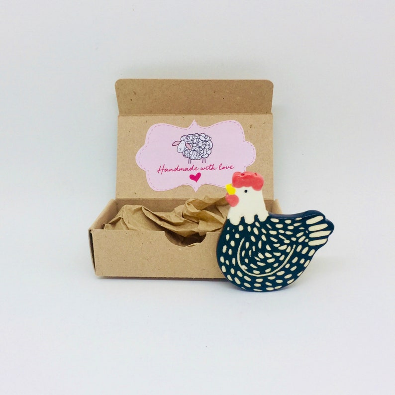 Hen Brooch Handmade Hen Ceramic Brooch Ceramic Jewellery | Etsy