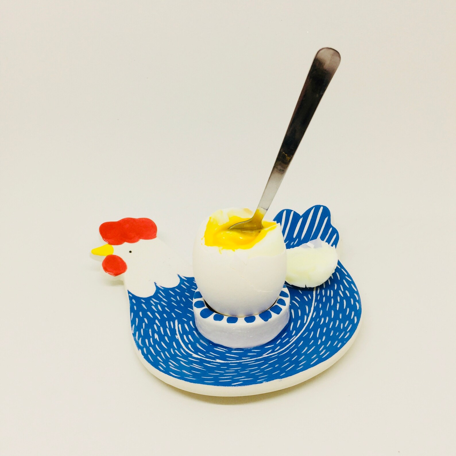 Handmade Ceramic Hen Shaped Egg Cup Hand Painted Egg Cup | Etsy