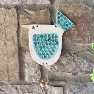Handmade Ceramic Bird Wall Hanging Decoration Garden | Etsy