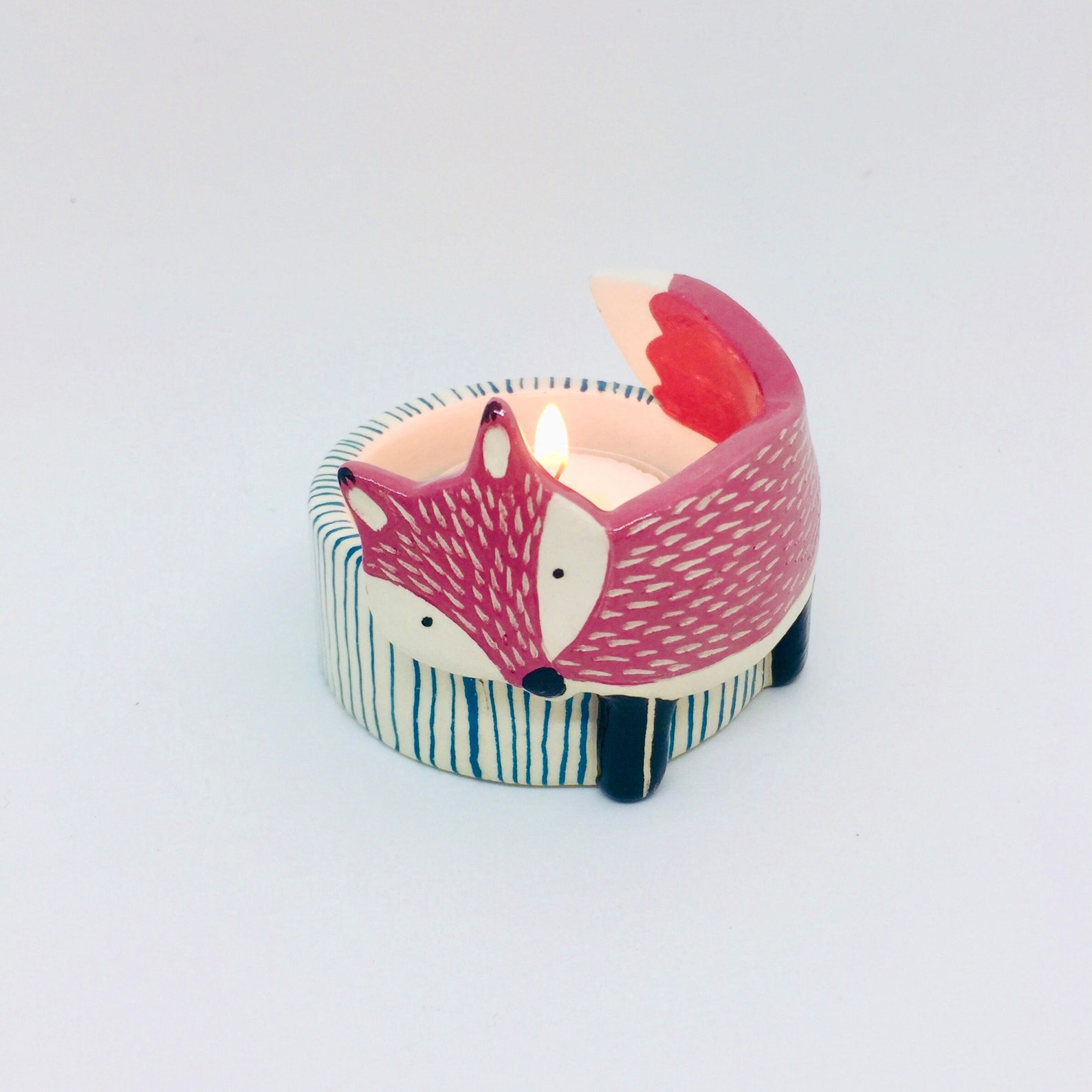 Handmade Ceramic Fox Tea Light Holder Ceramic Tea Light - Etsy