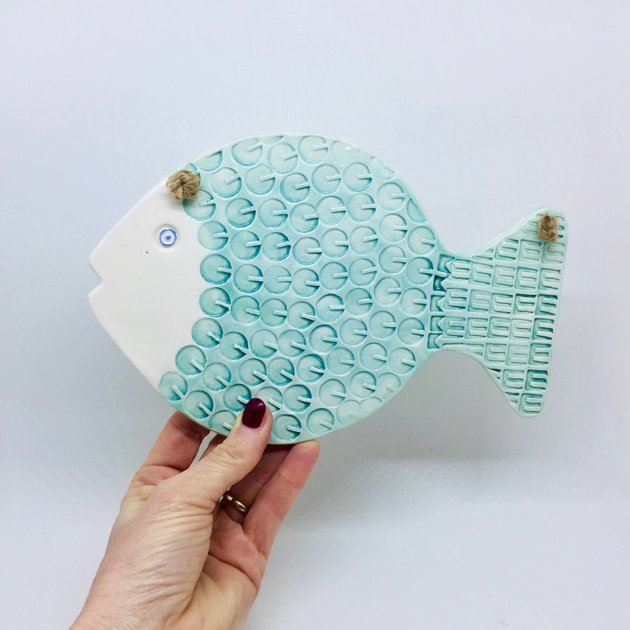 Handmade Ceramic Fish Wall Hanging Decoration Garden | Etsy