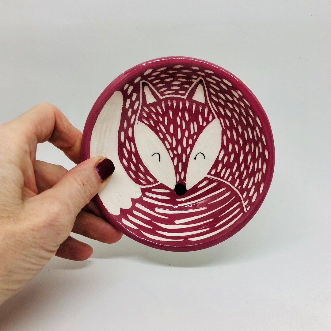 Handmade Ceramic Sleeping Fox Bowl Hand Painted Fox Dish - Etsy UK