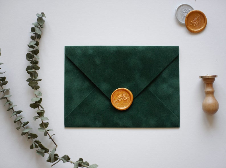 Velvet Envelopes Emerald Envelopes Forest Green Wedding - Etsy