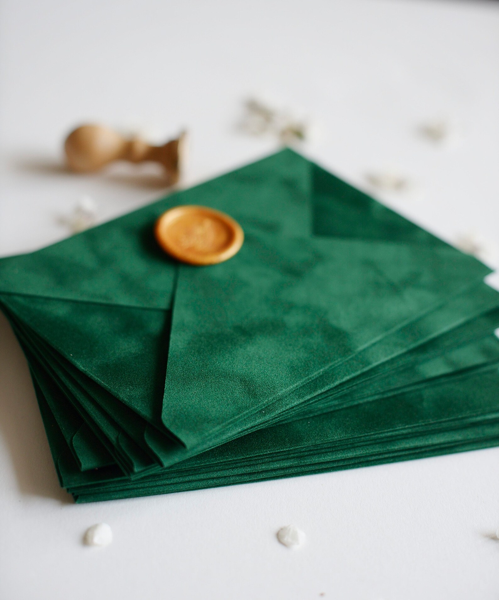 Velvet Envelopes Emerald Envelopes Forest Green Wedding - Etsy