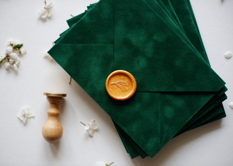 Velvet Envelopes Emerald Envelopes Forest Green Wedding - Etsy