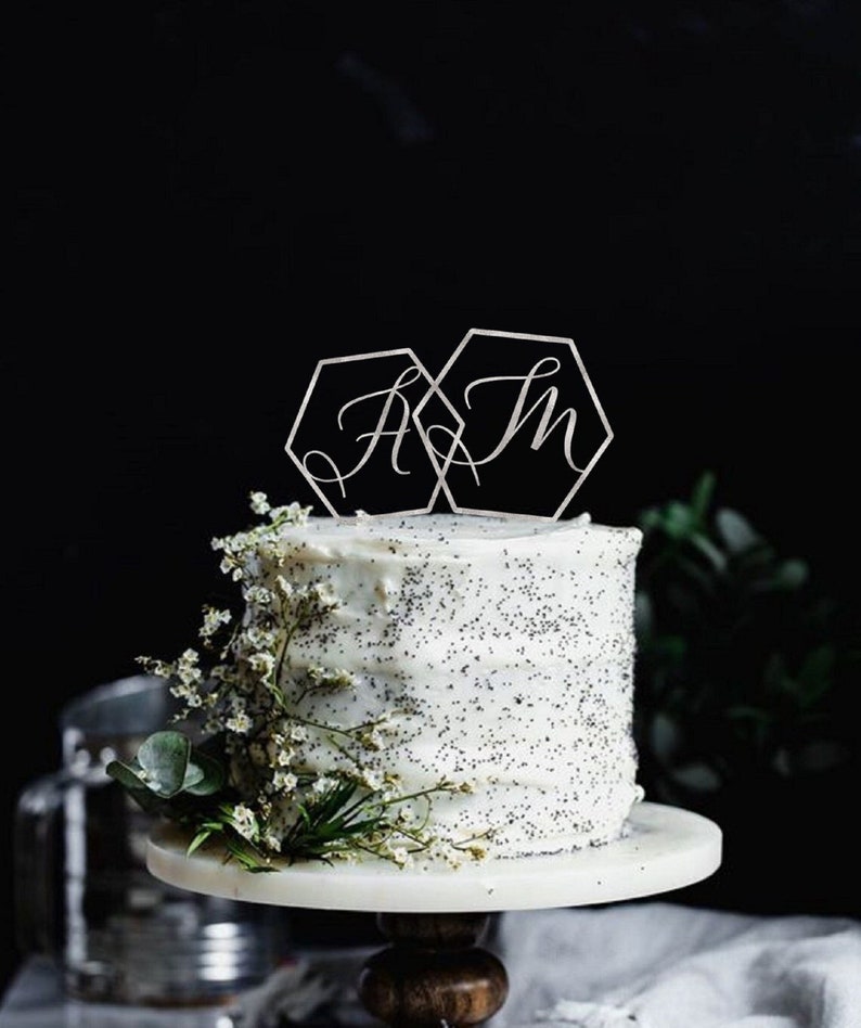 Geometric Wedding Cake Topper Wedding Cake Topper Names - Etsy
